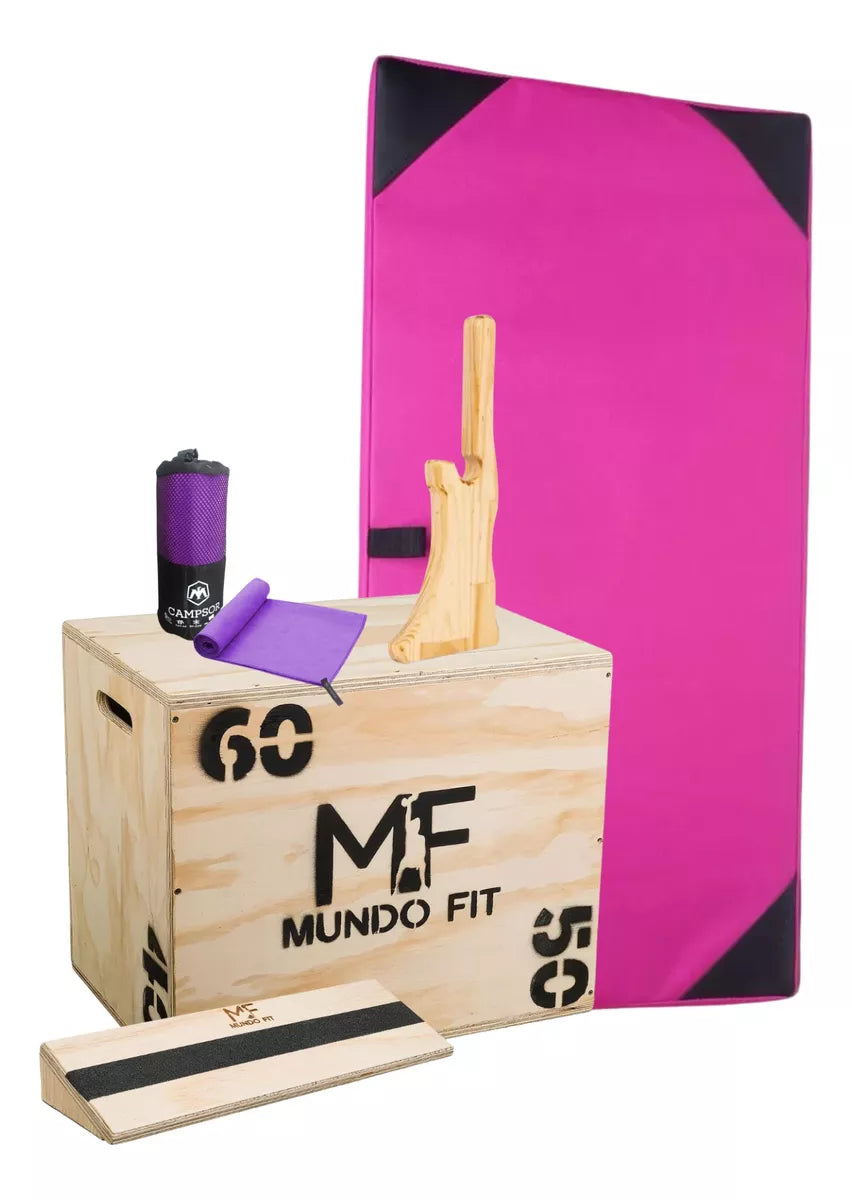 Cajón Pliometrico 60x50cm+toallon+talonera+totem+colchoneta – MundoFit