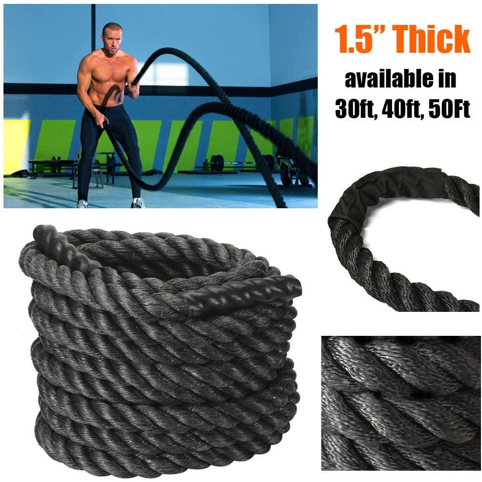 Cuerda Funcional Battlet Rope Negra Crossfit 2,5cm X 15mtrs – MundoFit