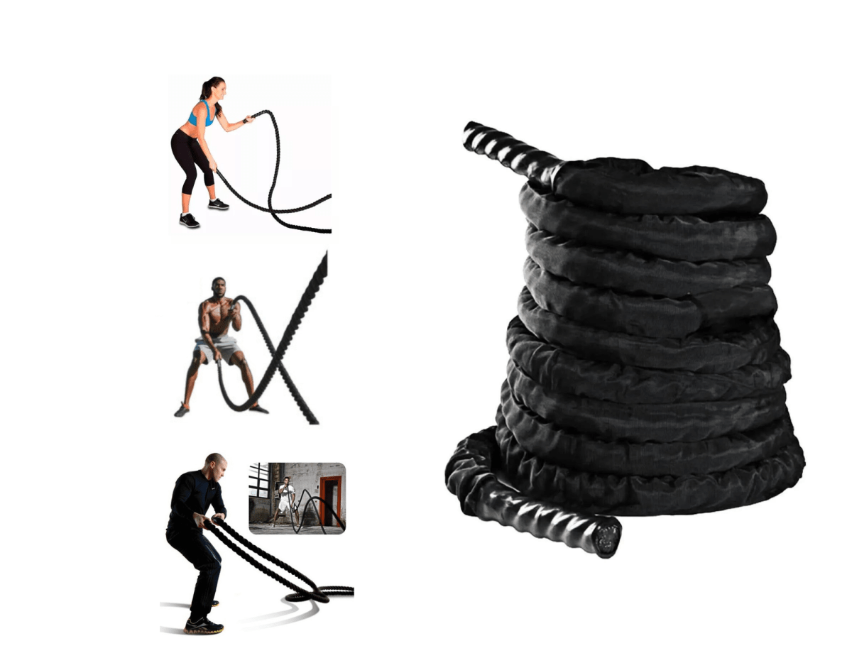 Cuerda Funcional Battlet Rope Negra Crossfit 2,5cm X 15mtrs – MundoFit